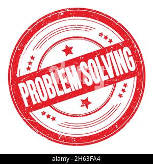 PROBLEM SOLVING text on red grungy round vintage stamp Stock Photo - Alamy