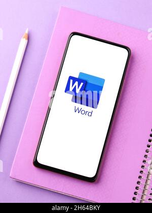 Assam, india - September 6, 2020 : Ms Word logo on phone screen stock ...