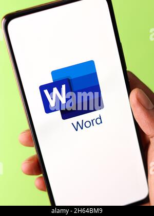 Assam, india - September 6, 2020 : Ms Word logo on phone screen stock ...