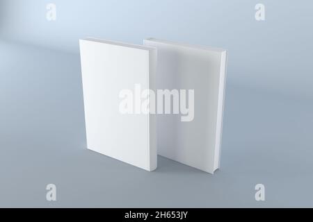 3d rendering of two stacks of A4 papers with copy space over a white ...