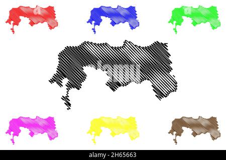 Baksa district (Assam State, Republic of India) map vector illustration ...