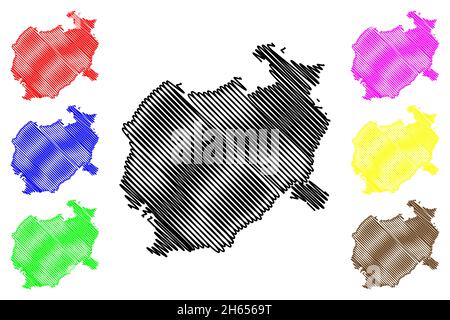 Balangir district (Odisha State, Republic of India) map vector ...