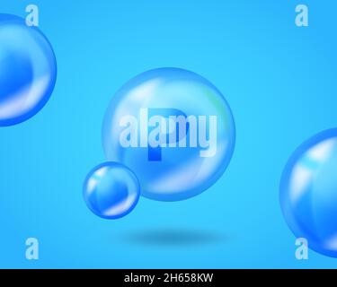 Phosphorus icon. mineral drop pill capsule. Mineral complex design ...