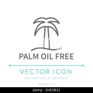 Palm oil free icon. No palm oil sign. Flat vector illustration Stock ...