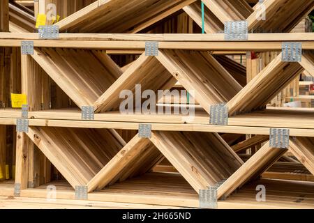 Prefab Wood Building Components Stock Photo - Alamy