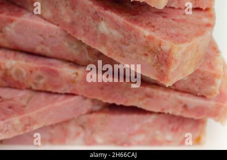 Thick slices of delicious brawn, cold cut made with flesh from the head ...