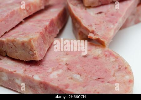 Thick slices of delicious brawn, cold cut made with flesh from the head ...