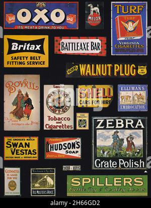 Vintage Enamel Signs of 1900s Stock Photo - Alamy