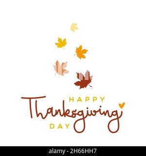 Happy Thanksgiving. Elegant lettering. Warm colors. Beige checkered ...