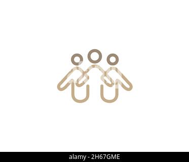 Team logo creative three people icon community partners group start up ...