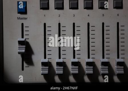 Top closeup shot of an equalizer music instrument Stock Photo - Alamy