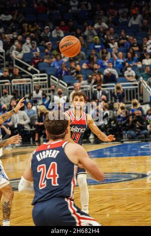 Washington Wizards guard Raul Neto (19) is fouled by Orlando Magic ...
