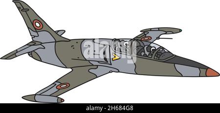 The vectorized hand drawing of a small military jett aircraft Stock ...