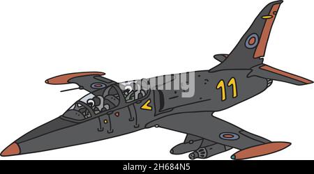The vectorized hand drawing of a small military jett aircraft Stock ...