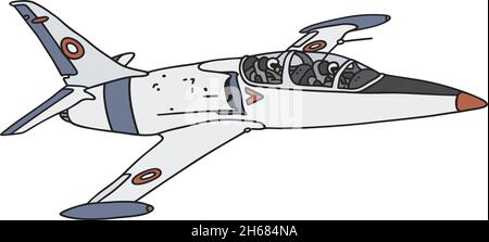 The vectorized hand drawing of a small military jett aircraft Stock ...