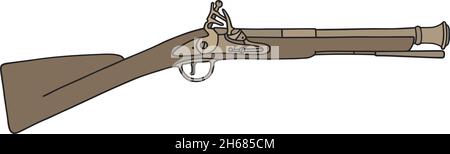 The vectorized hand drawing of a historical matchlock handgun Stock ...