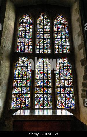 Stained Glass Windows At The Tower Of London, London, England Stock ...