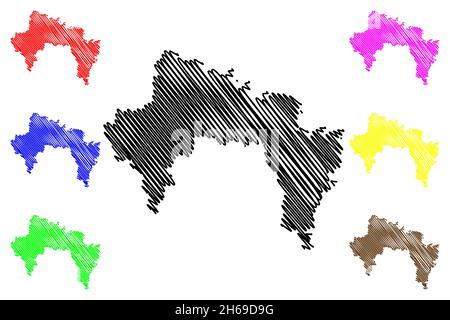 Bangalore City (Republic of India, Karnataka State) map vector ...