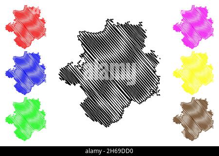 Durg district (Chhattisgarh State, division, Republic of India) map ...