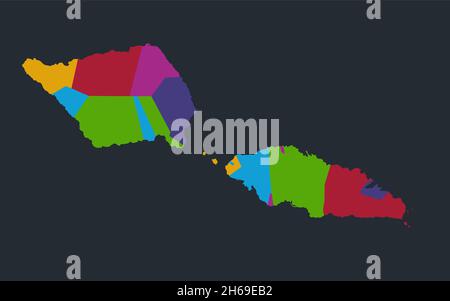 Samoa political map with capital Apia and important places. Formerly ...
