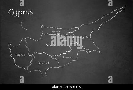 Cyprus political map of administrative divisions Stock Vector Image ...