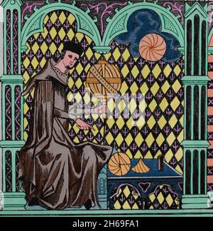 Monks Copying Manuscript Stock Photo - Alamy