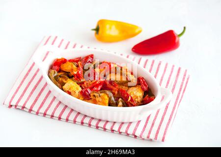 ragout made of thon and sweet pepper, mediterranean cuisine, french ...