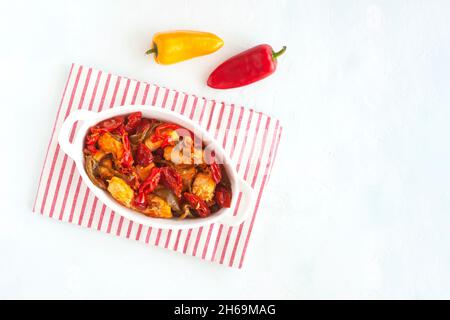 ragout made of thon and sweet pepper, mediterranean cuisine, french ...