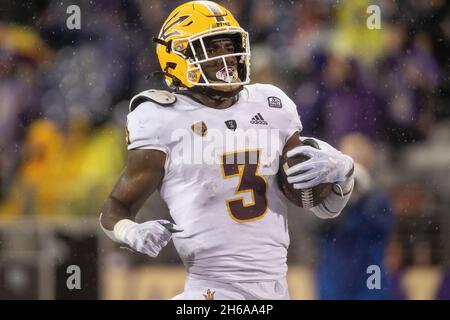 Arizona State running back Rachaad White runs the 40-yard dash during ...