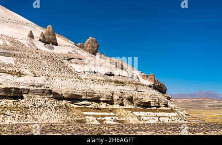 Rock formations at the Cusco - Arequipa highway in Peru Stock Photo - Alamy
