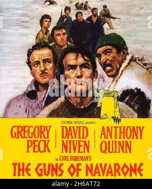 THE GUNS OF NAVARONE 1961 Columbia Pictures film with Gregory Peck as Captain Keith Mallory and ...