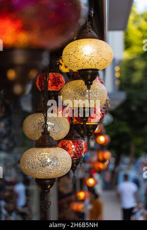 Assortment of lanterns mosaic lamps and oriental traditional lamps ...