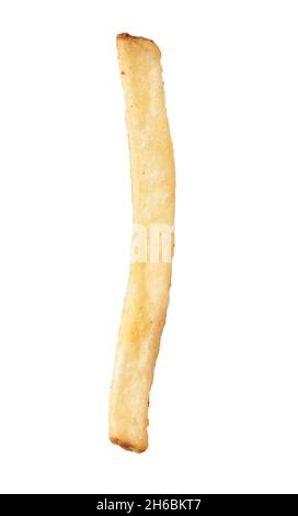 Single french fried potatoes isolated on a white background Stock Photo ...
