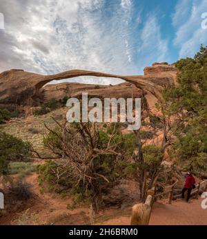 Famous fragile Landscape Arch in the Arches National Park, USA Stock ...