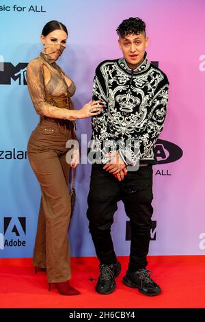 Akasha and Aleman attending the MTV EMAs 2021 at the Laszlo Papp ...