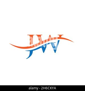 letter JW Logo Design Vector Template. Initial Linked Letter Design JW ...
