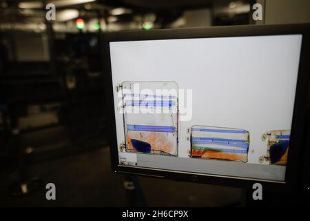 X-ray security check equipment screen with human body Stock Photo - Alamy