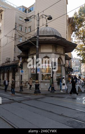 Architecture in the Sirkeci Eminonu district of Istanbul in Turkey in ...