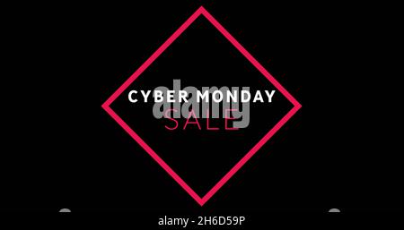 White and red Cyber Monday sale text appearing Stock Photo - Alamy