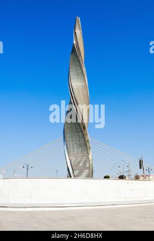BAKU, AZERBAIJAN - SEPTEMBER 15, 2016: Baku Flame Towers is the tallest ...