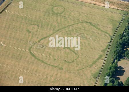 Enclosure and ring ditch crop marks near Minster, Kent, 2015 Stock ...