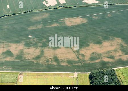 Iron Age square barrow cemetery crop mark on Haisthorpe Moor, East ...