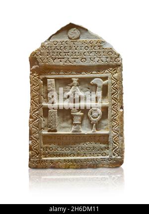 Roman Phyrigian style doorstone funerary stele of Marios and family ...