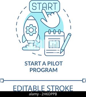Pilot project concept icon. Startup. Project start. Paper airplane ...