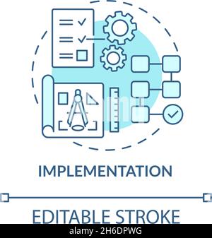 Plan realization icon. Outline Plan realization vector icon for web ...