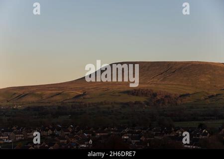 View of the ribble valley and pendle hill. Viewpoint from Clitheroe ...