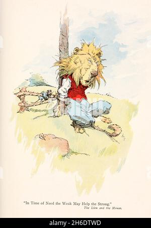 The Lion and the Mouse from AEsop's fables Illustrated by Joseph ...
