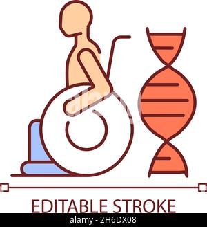 Muscular dystrophy RGB color icon. Chronic genetic disorder. Tissue ...