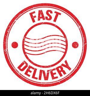 FAST DELIVERY, words written on red rectangle stamp sign Stock Photo ...