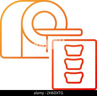 MRI scan diagnostics color icon, emergency stop button vector pictogram ...